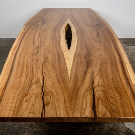 Bookmatched Elm Conference Table with Center Reveal, 135" - City Trees ...