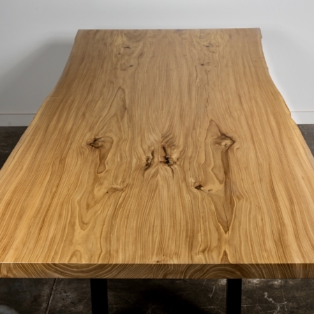 Live Edge Elm Dining or Conference Table, 110" - City Trees Furniture